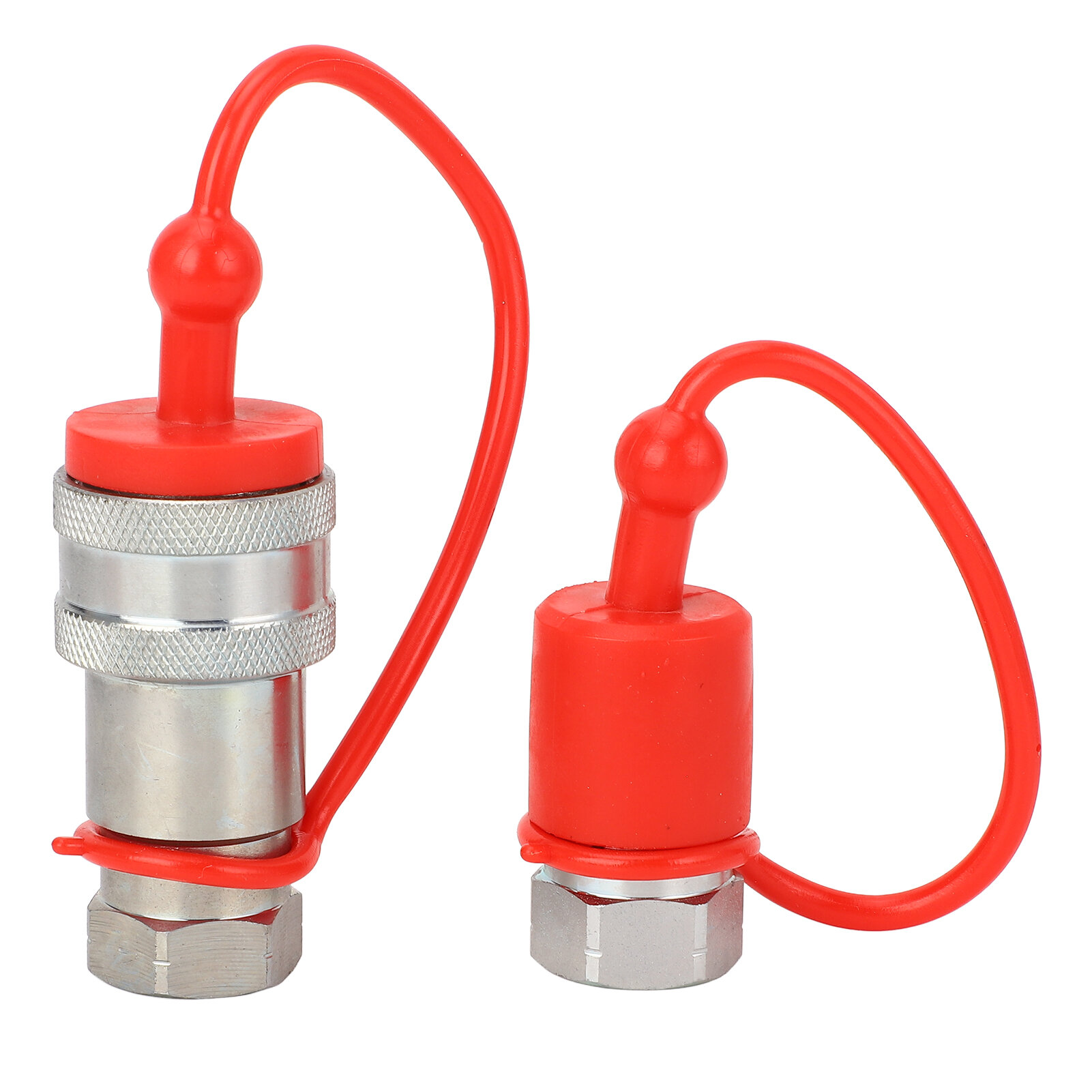 2 шт. гидравлических муфты быстрого соединения мама+папа, резьба 3/8in NPT, ISO5675, с заглушками