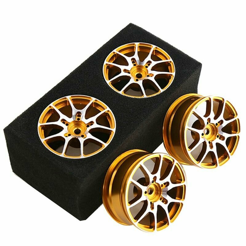 Металлический Обод Колеса Для 1/10 RC On-Road Racing Car Drifting 94123 94122 FW06 TT01 TT02 Универсальный, Золотой