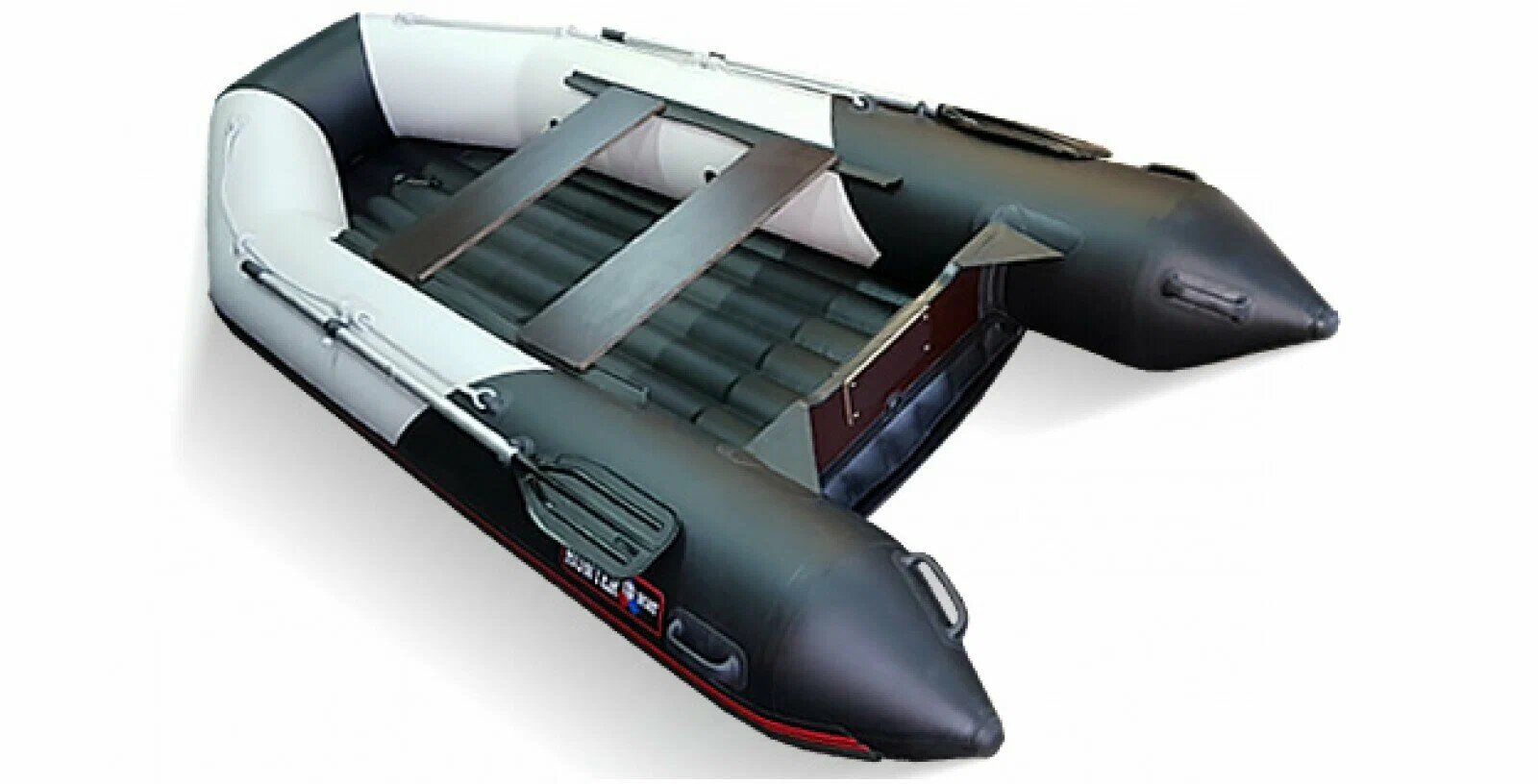 Моторно-гребная лодка Hunterboat Хантер 345 ЛКА НДНД, с килем, 4 места, белый/черный