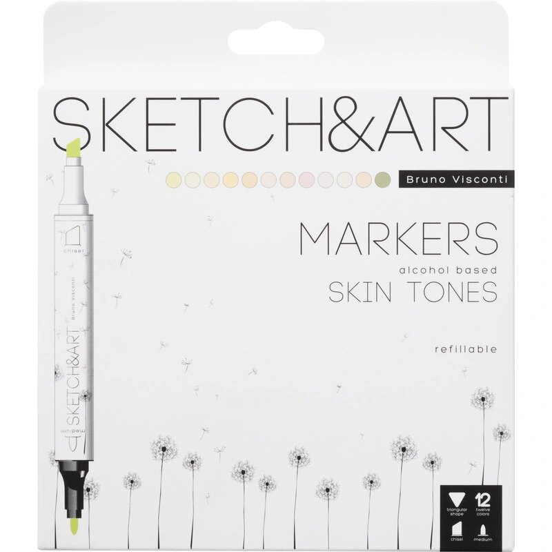 Набор маркеров двус. СКЕТЧ-МАРКЕРЫSKETCH&ART. Портрет,12 цветов,22-0076/04