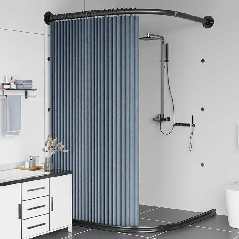 KNOW EASY-Душевой уголокНе нужно бить кулаком, Выдвижная длина, ширина 90-130 см, длина 90-130 см, высота 200 см, синий (цвет)