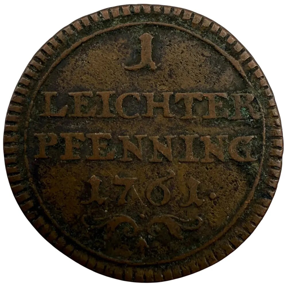 Германия, Бамберг 1 пфенниг 1761 г.