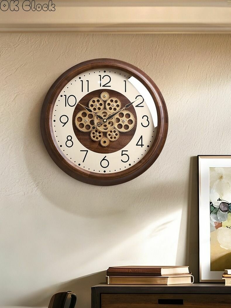Ретро настенные часы с шестеренками