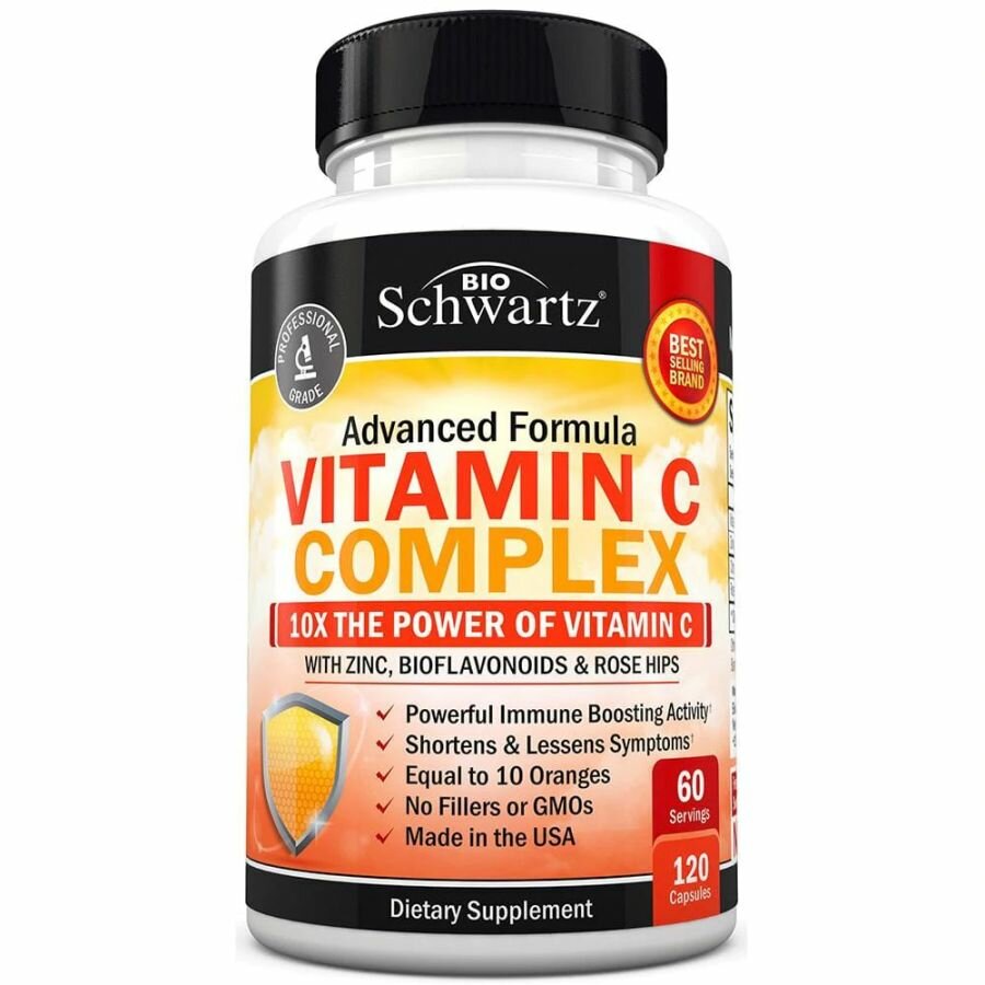 Комплекс Витамина C (Vitamin C), Bioschwartz, 1000 мг, 120 капсул