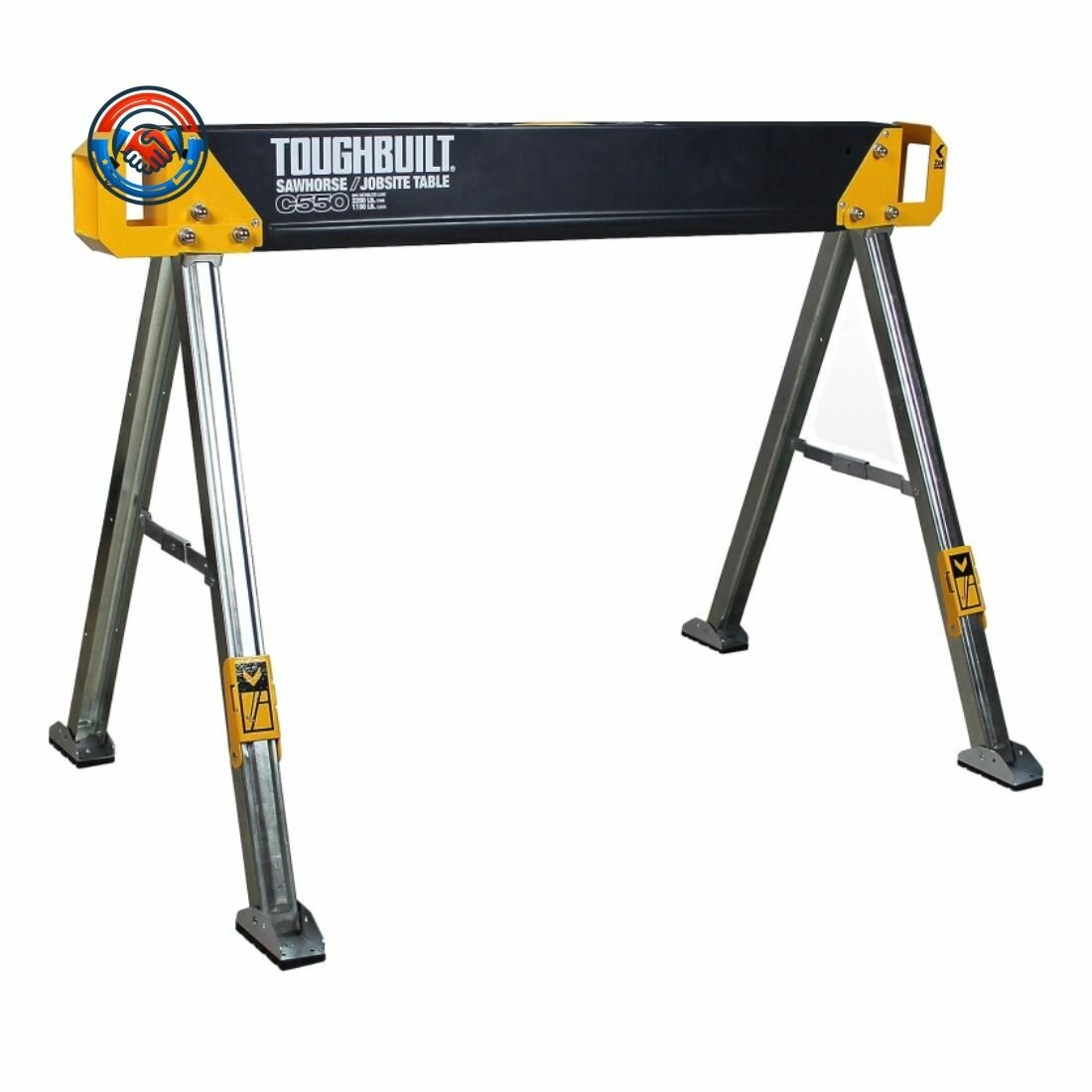 Складная рабочая площадка под хомуты ToughBuilt C550, трансформируется в верстак, стальная козла для стройки и гаража, выдерживает тяжелые нагрузки, складная конструкция с ручкой