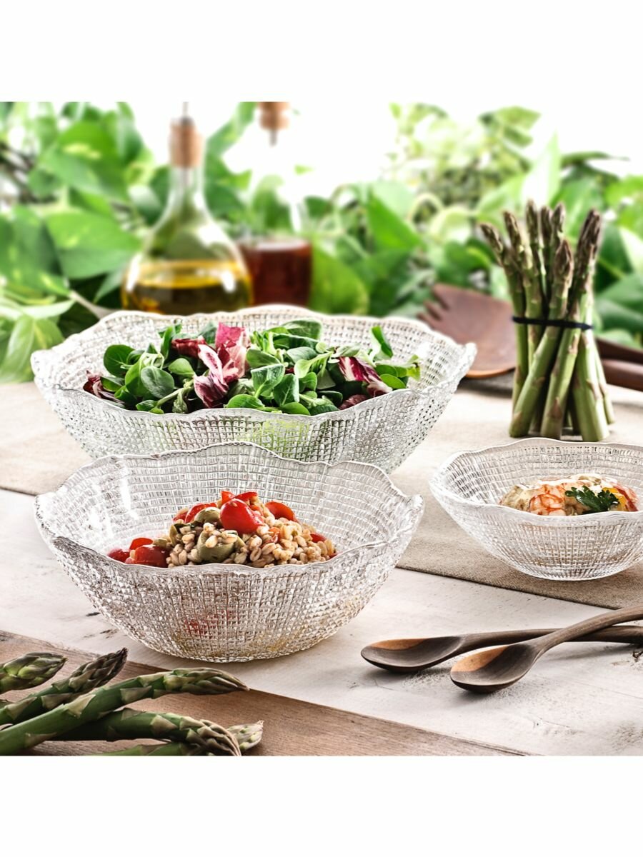 Салатник пиала миска из декорированного стекла DIAMANTE от IVV Италия 11 см