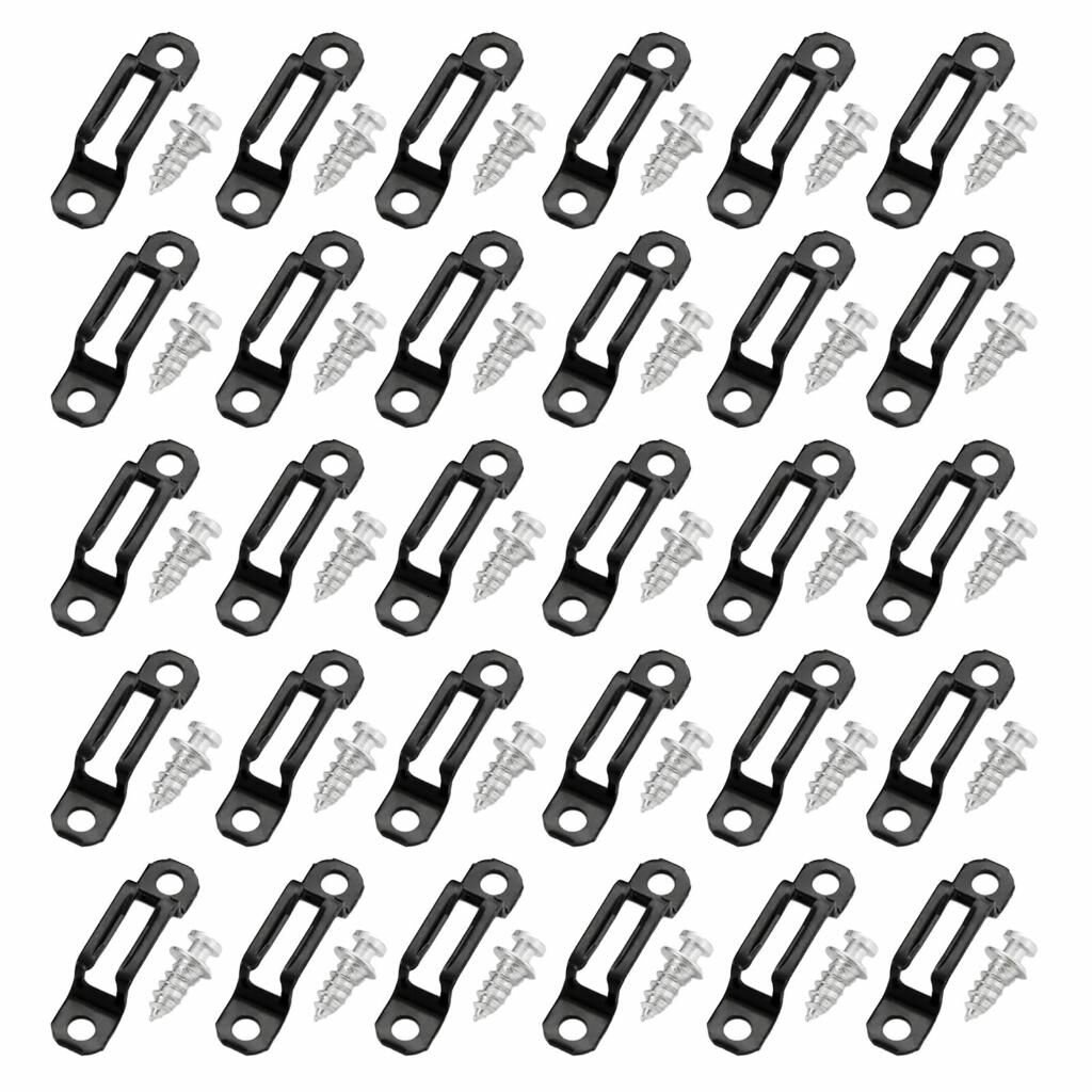 30 нержавеющих скрытых крепежей для надежного соединения шкафа и гардероба с равномерной и сильной нагрузкой, Черный - Прямой доступ