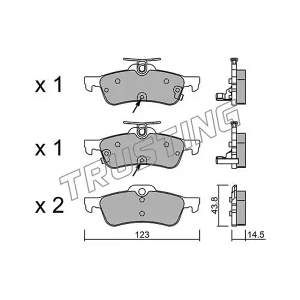 TRUSTING 572.2 колодки дисковые задние\ Honda (Хонда) Civic (Цивик) ix 12