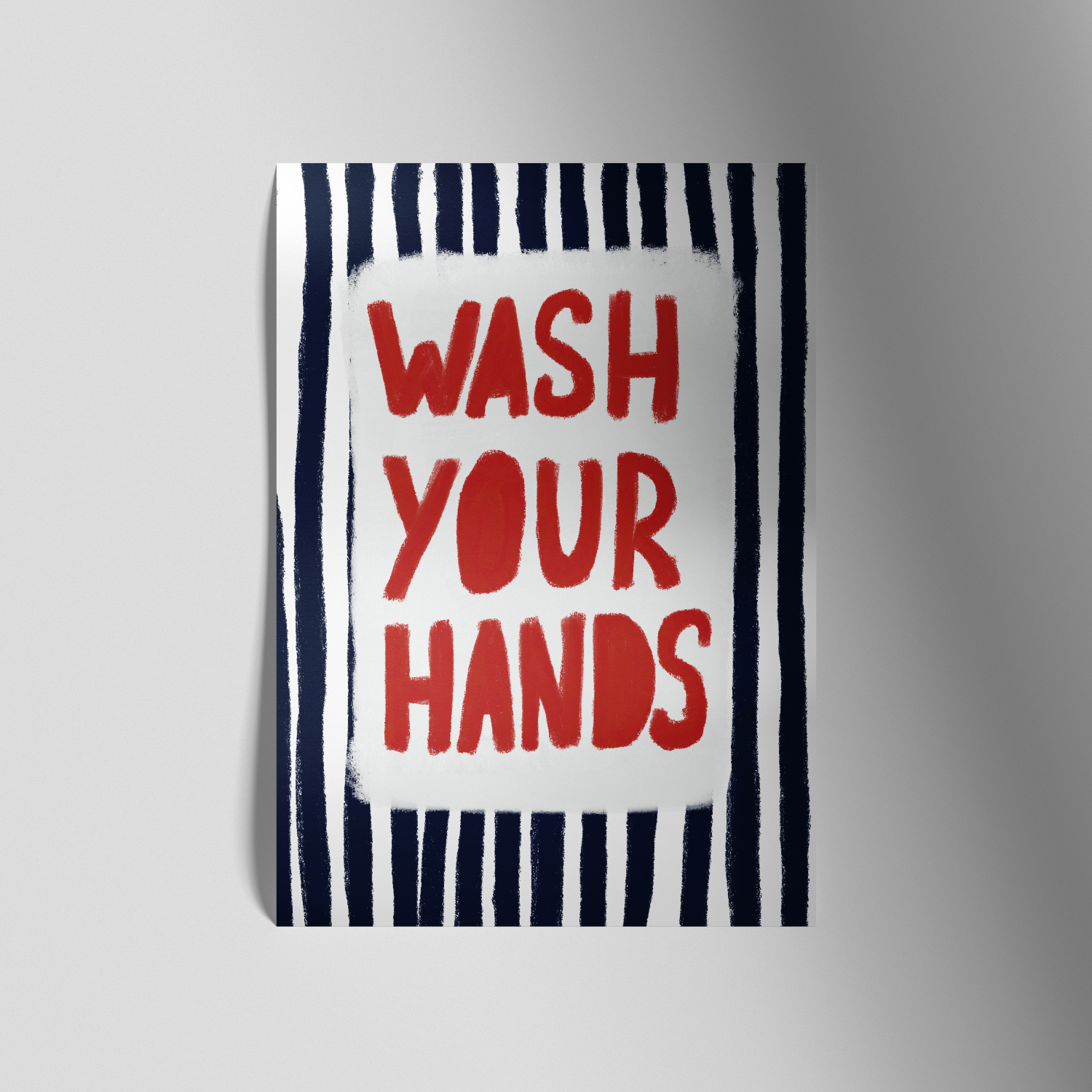 Постер без рамы "WASH YOUR HANDS", бумага, цифровая печать, формат А3 30x42 см в стиле Pinterest