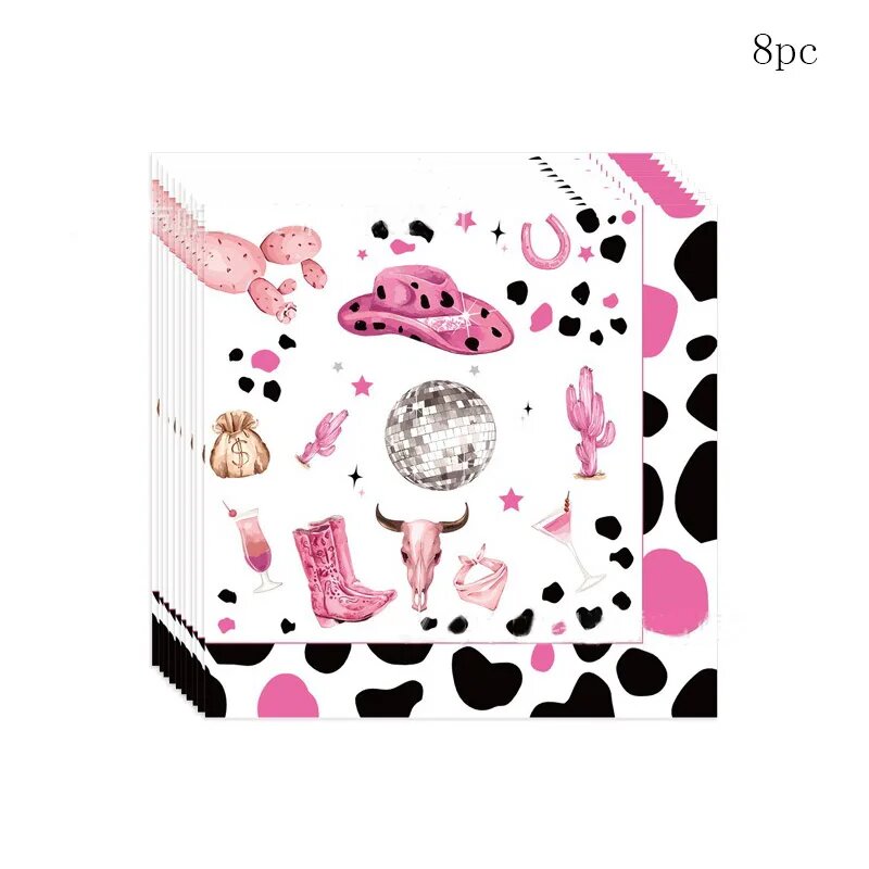 Декорации для вечеринки "Розовая ковбойка" Gooparty 8pcs napkins