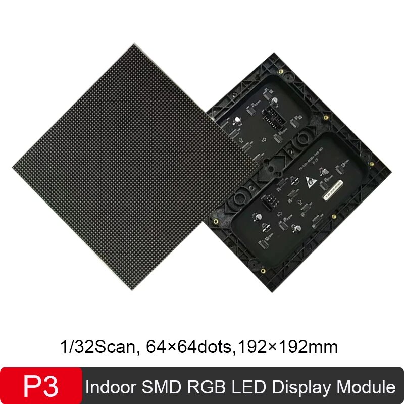 Модуль светодиодного экрана P3 для помещений RGB 192*192 мм 1/32Scan SMD 2121 Модуль светодиодного рекламного дисплея 64*64 точки