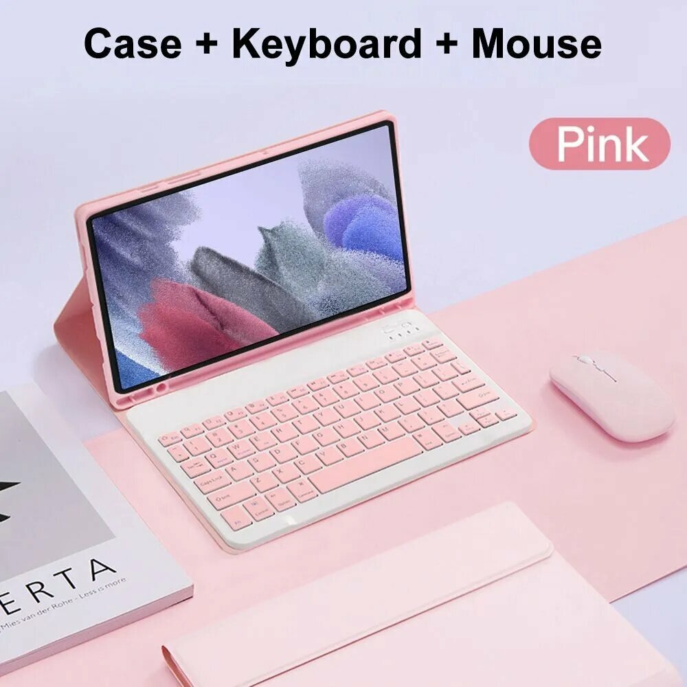 Чехол для планшета Samsung Galaxy Tab A7 Lite 8,7 дюйма, чехол с русской клавиатурой для Samsung (SM-T220/T225/T227) с Bluetooth-мышью