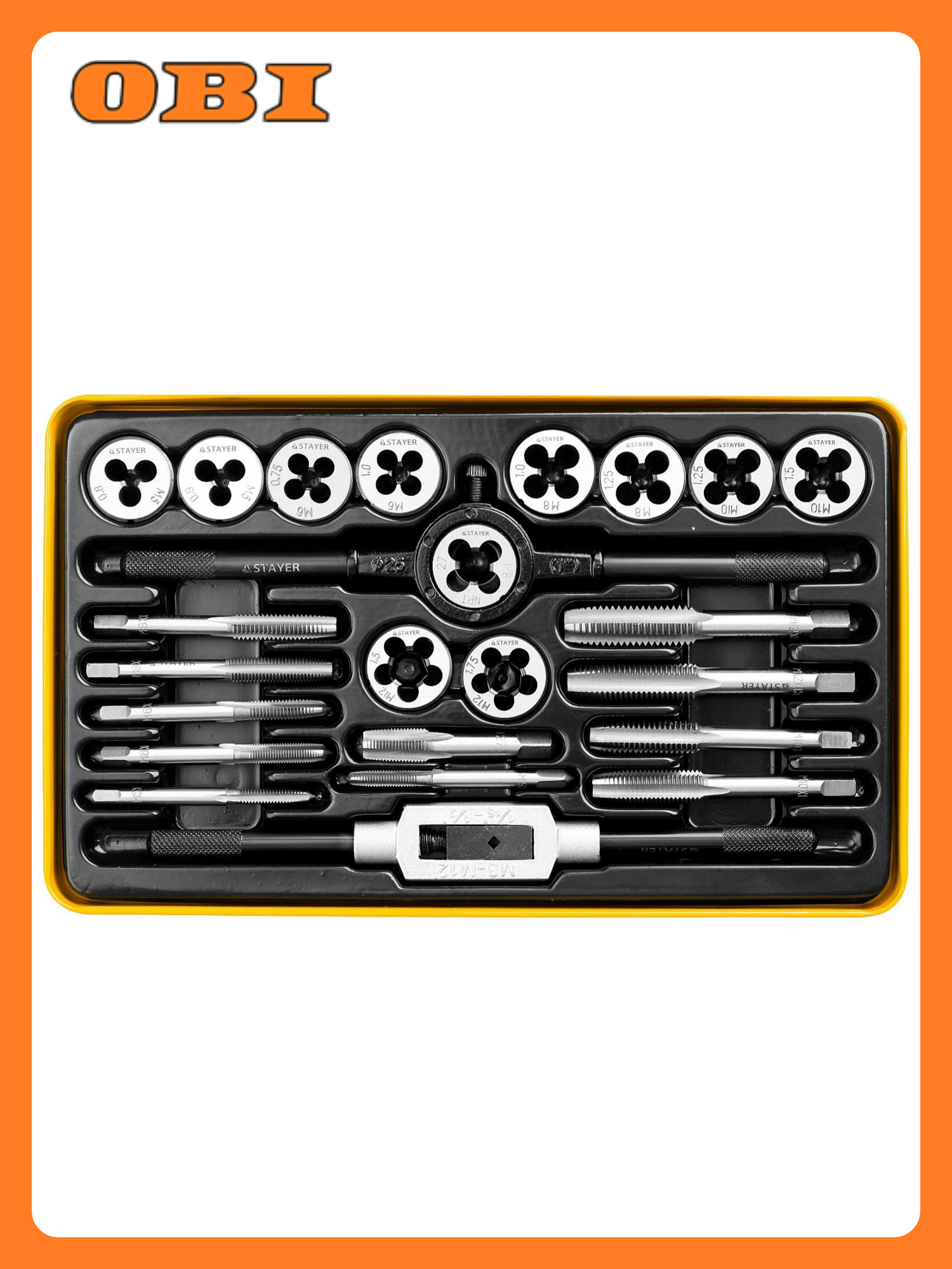 STAYER MaxCut 24 предмета, набор метчиков и плашек, легированная сталь