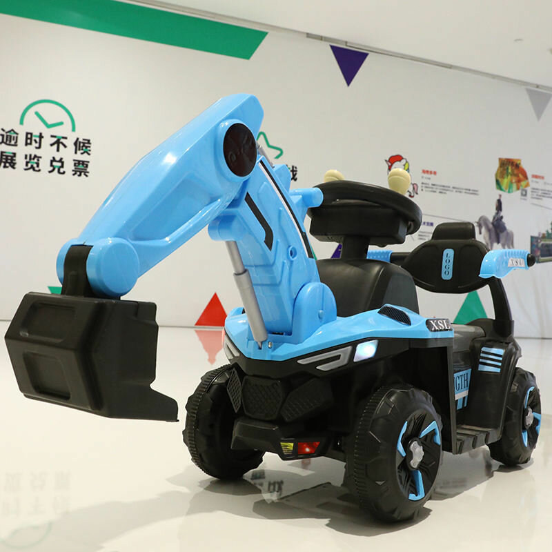 Новая детская электрическая игрушечная машина-экскаватор, катящаяся и ездящая строительная техника, большой экскаватор - самокат для детей
