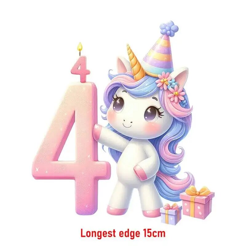 Термонаклейки DTF единорог 15/25 см для одежды NTH-00598-7