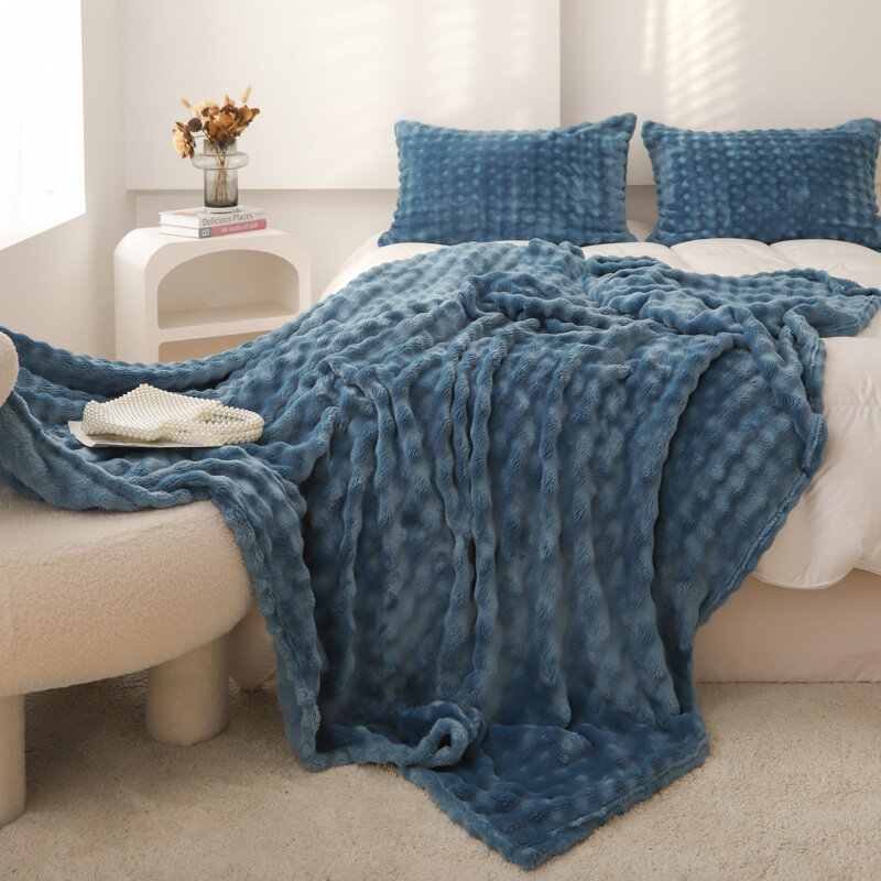 Класс A имитация кроличьего меха пушистый одеяло однотонное одеяло кролик пуховое молоко одеяло одеяло повседневное