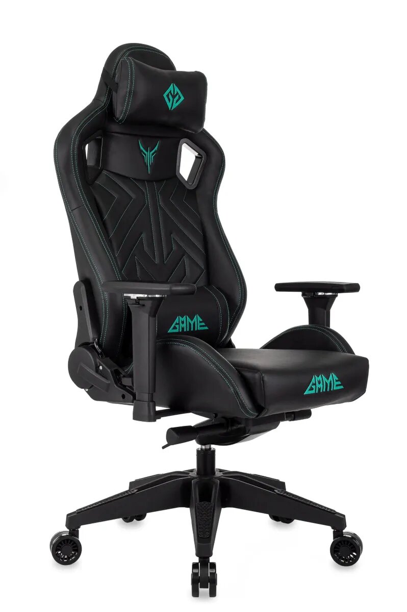 4610093536452 / Кресло игровое KNIGHT Titgame, на колесиках, экокожа, черный