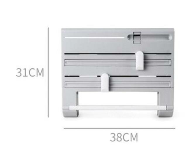 Повторно наполняемый пластиковый обертываемый диспенсер для резки пленок, шесть в одном пластиковой обертываемой бумаги для резки рулона, полка для кухни Пластиковый организатор для обертывания настенной кухни (серый)