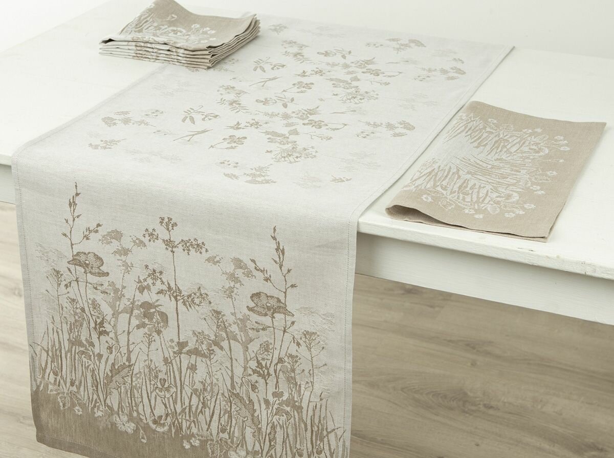 Комплект столовый лен/хлопок "Флоранс" 50х170 см. Оршанский
