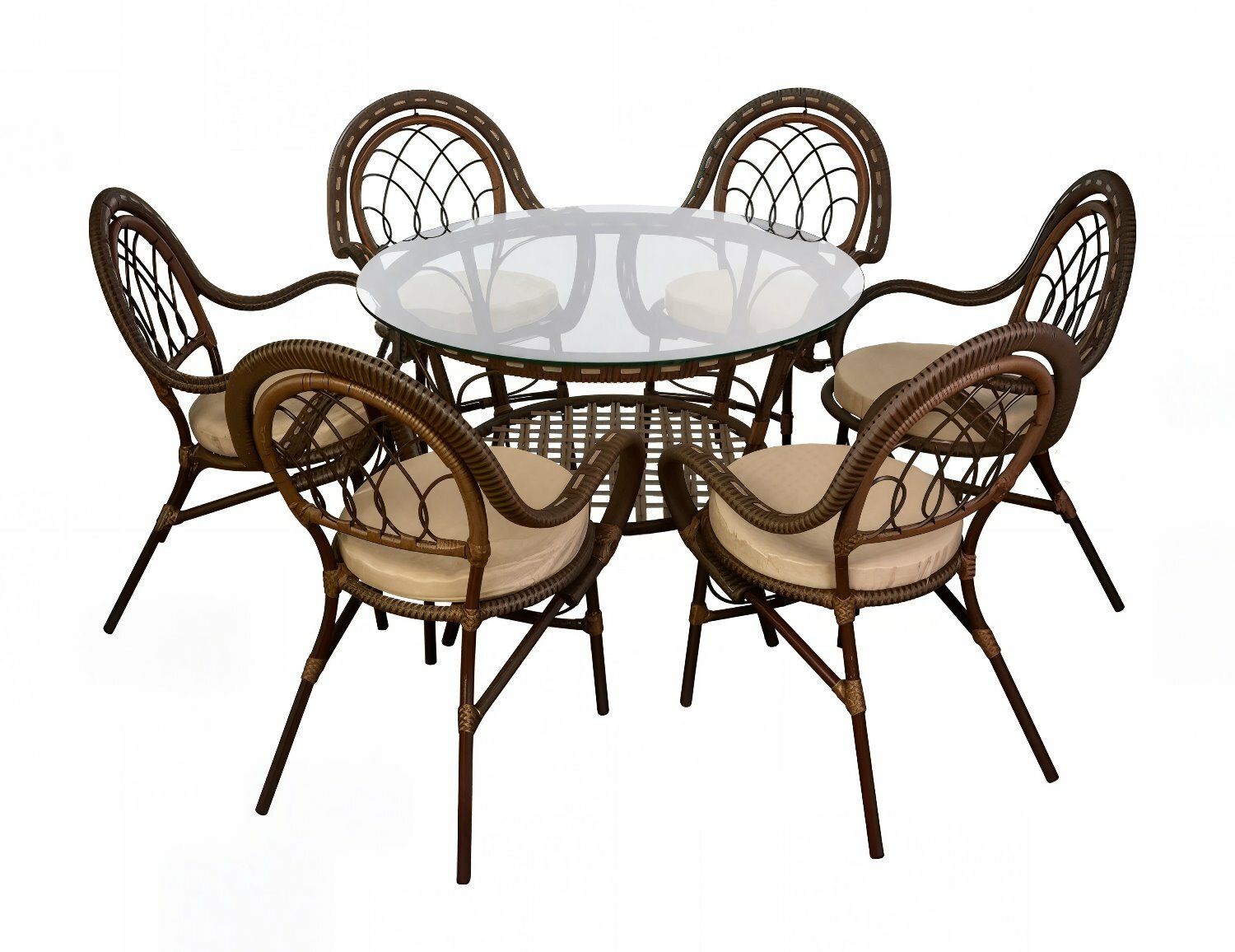 Комплект садовой мебели Ява-6 из искусственного ротанга, орех