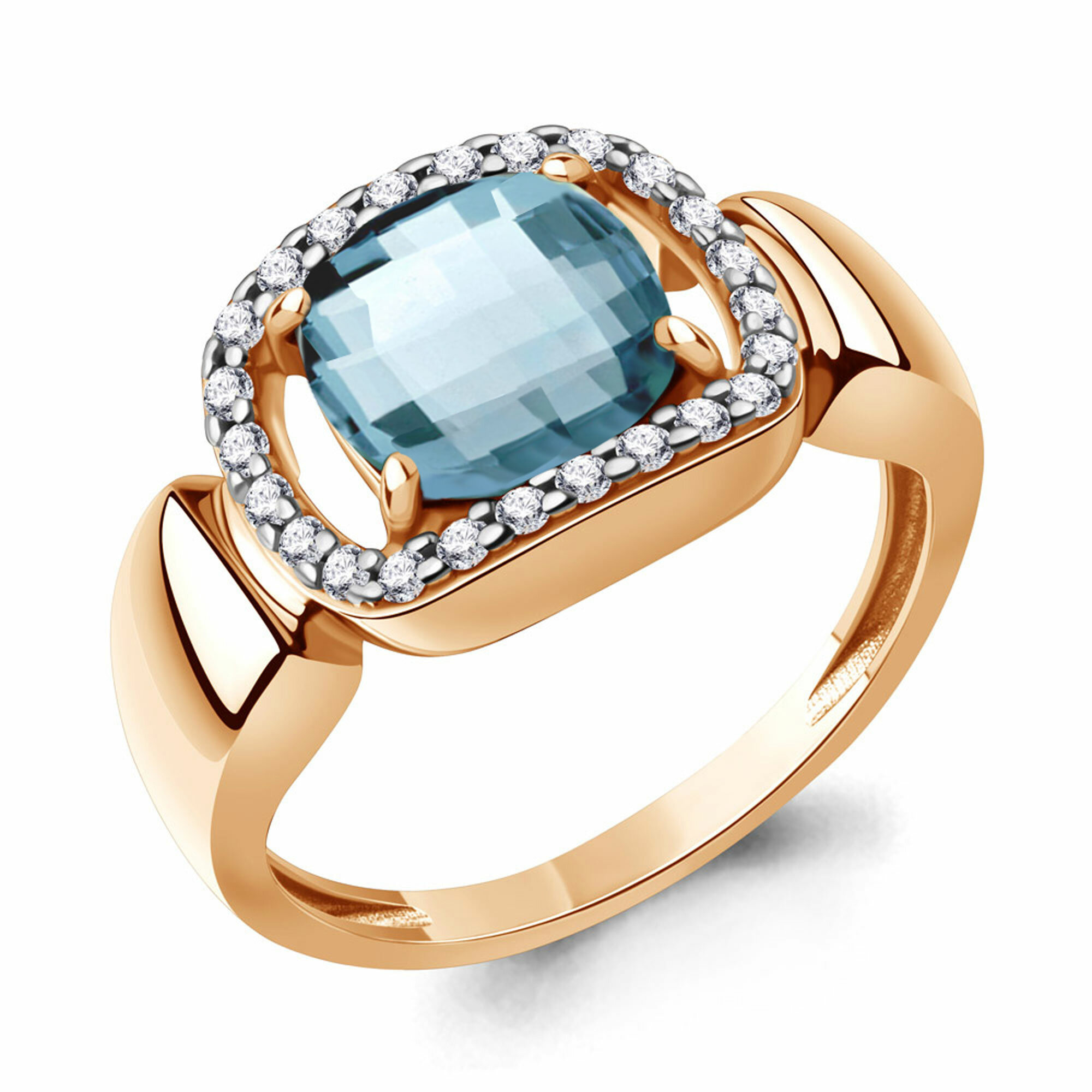 Кольцо, серебро, 925 проба, золочение, турмалин, фианит