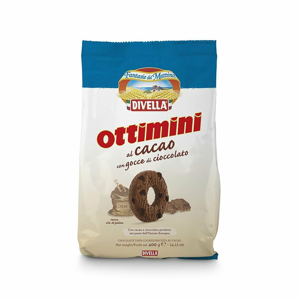 Divella Печенье Оттимини шоколадное 400 гр