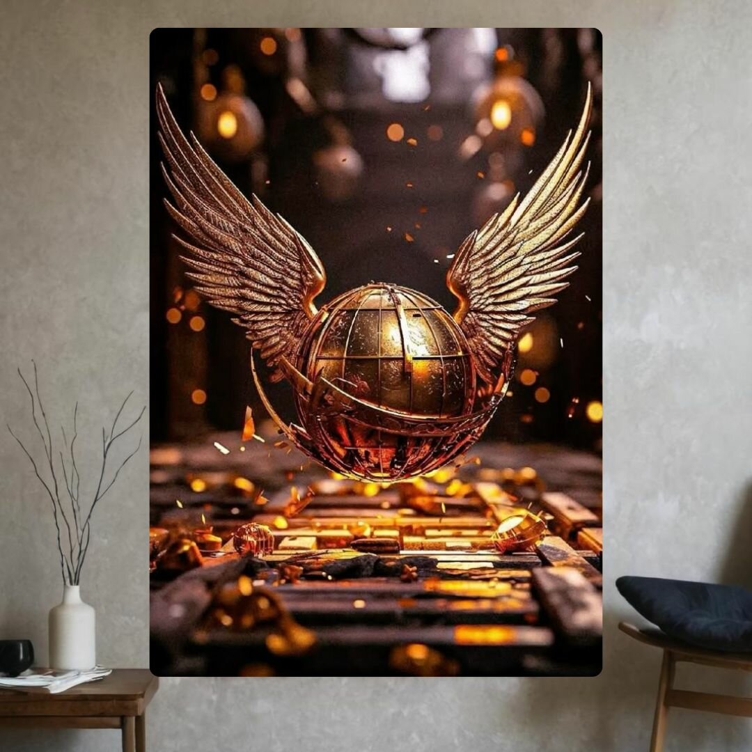 Картина на металле (Гарри Поттер) Снитч, 20*30см