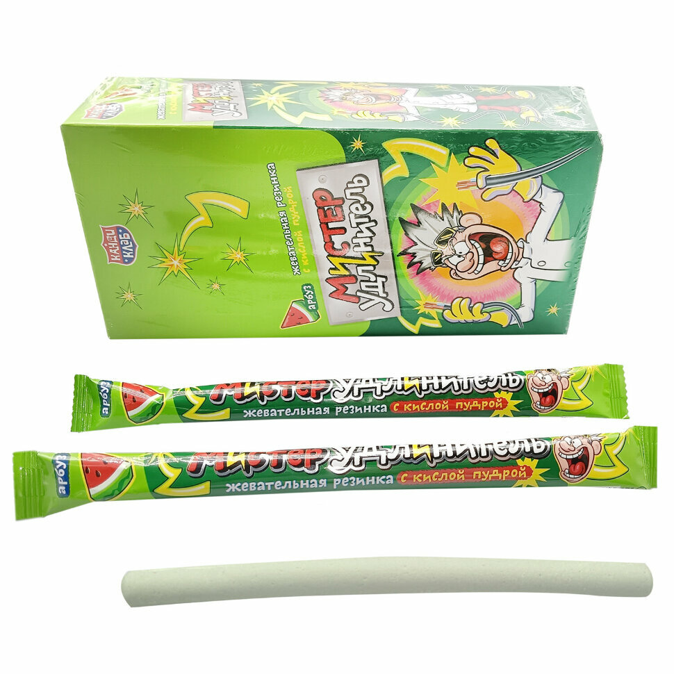 Жевательная резинка с кислой пудрой "Мистер удлинитель", арбуз, 18 г, канди клаб, GUM044-1, 60 штук, 624356