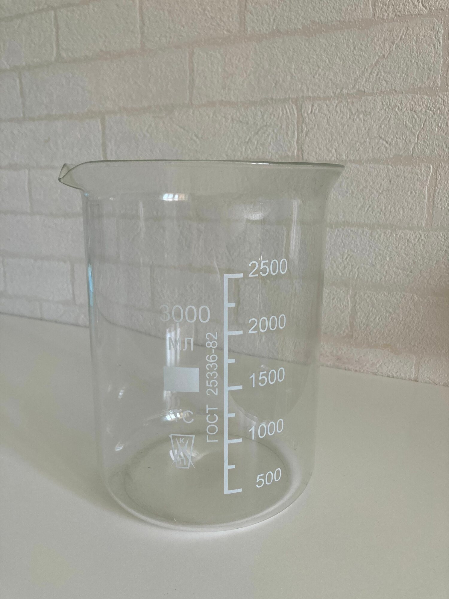 Стакан мерный высокий со шкалой В-1-3000, 3000 мл