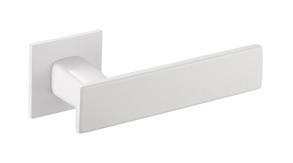 Ручки дверные на квадратной розетке Archie VERGE PLANO M.WHITE - матовый белый