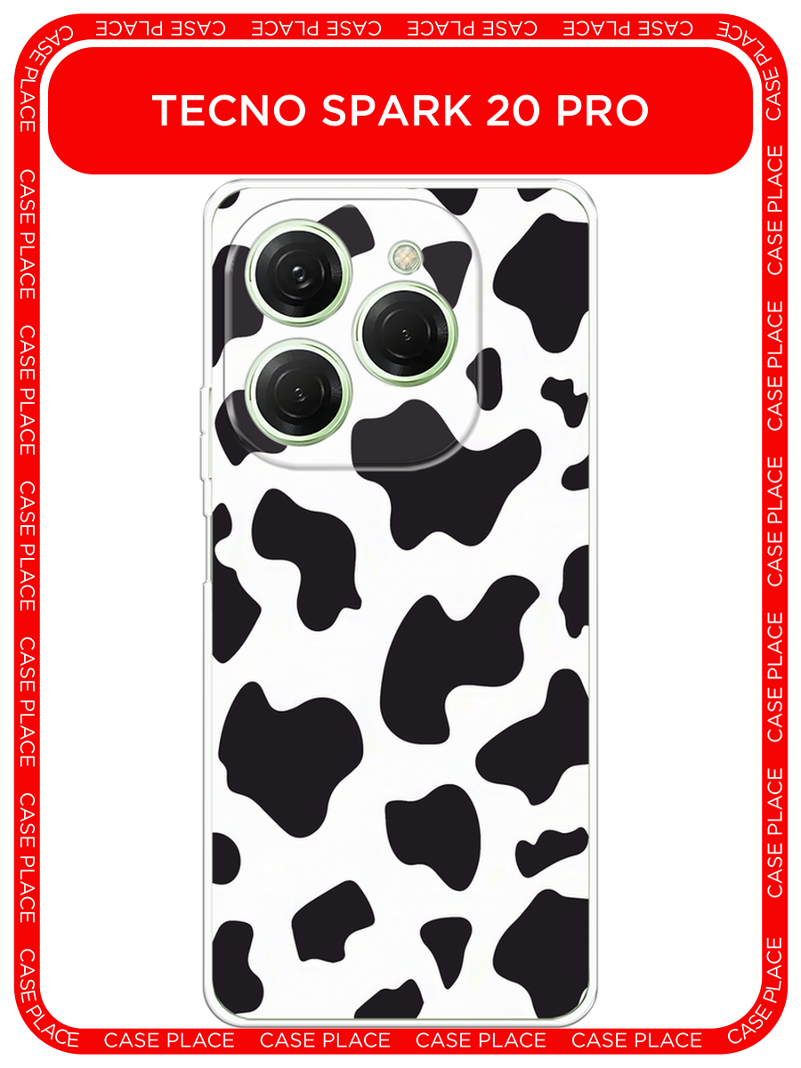 Чехол на Tecno Spark 20 Pro/20S Pro / Текно Спарк 20 Про/20S Про с принтом Пятна коровы