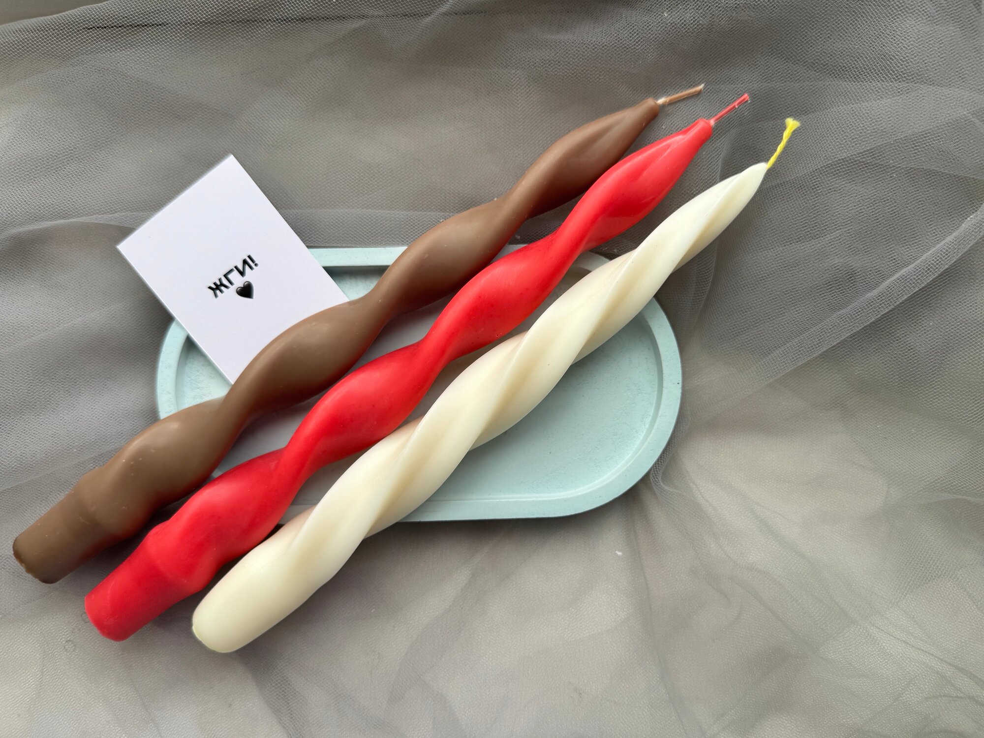 Эко-Свечи 12-22 Store, ручная работа, фигурные, оливковое дерево, 3 шт.