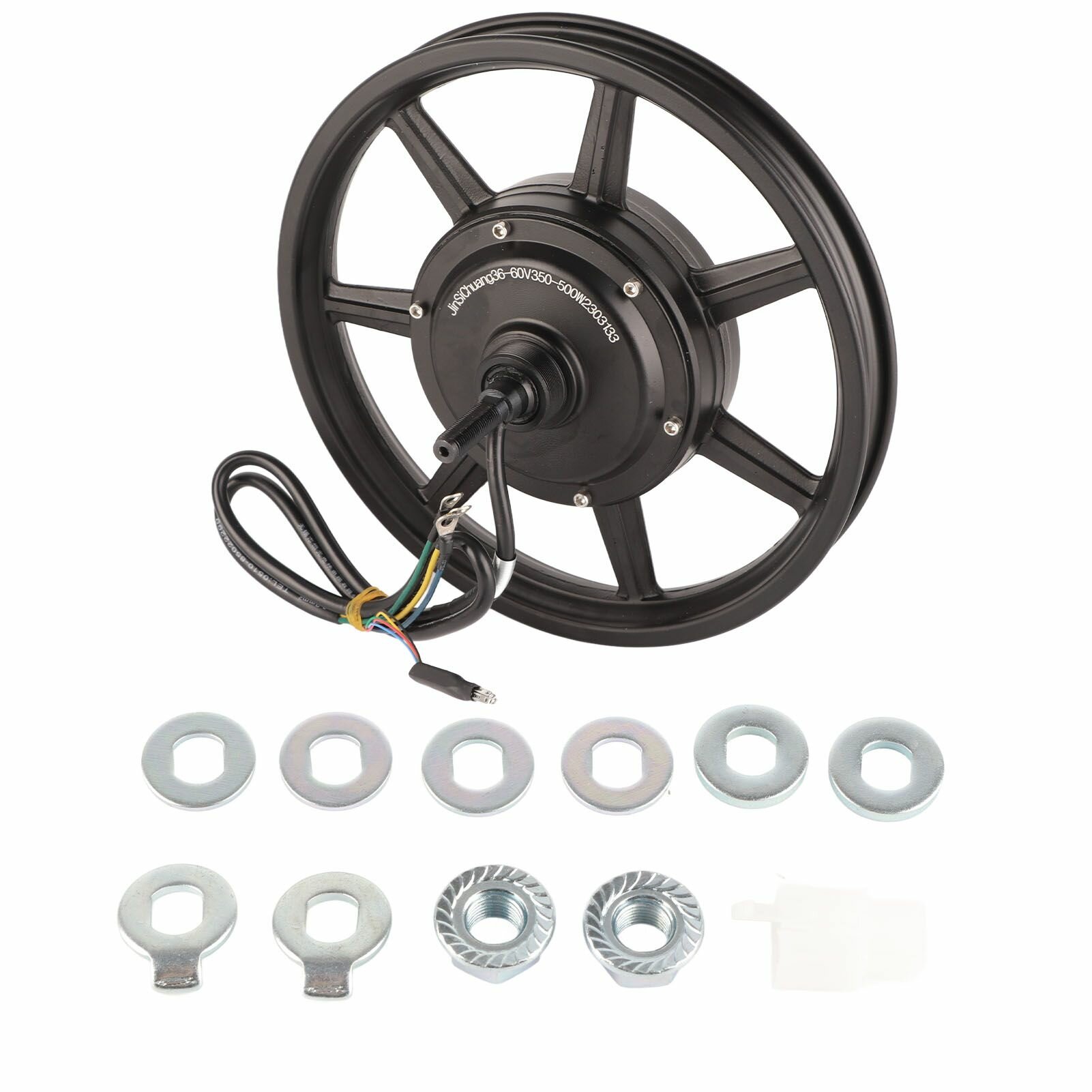 Мотор ступицы колеса 14 дюймов, 350-500Вт, для электромотоциклов, электровелосипедов, дисковая тормозная система, алюминиевый сплав