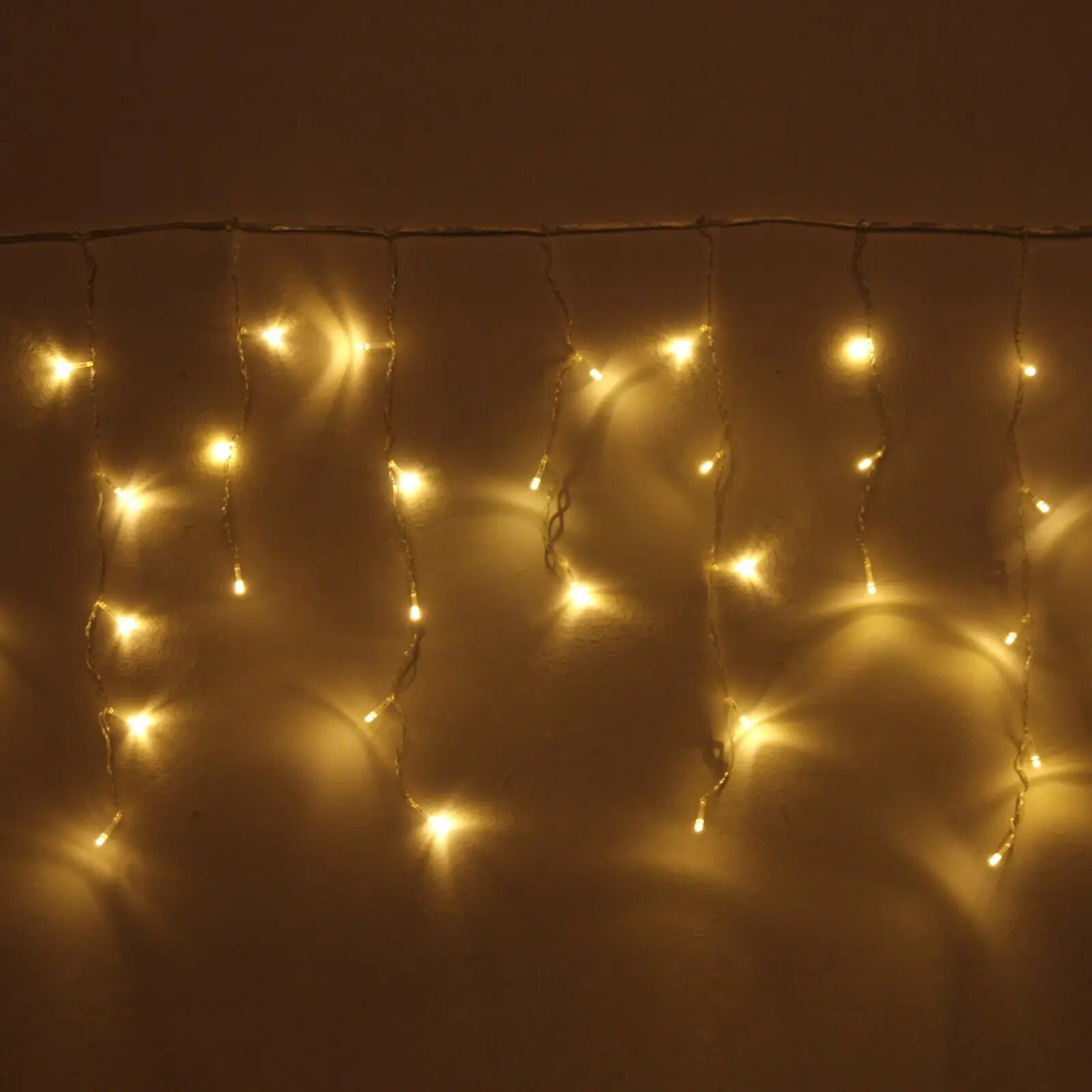 Гирлянда для дома бахрома ш1,5м* в30/50 см 48 ламп LED, прозрачн. пров, 8 реж, IP-20, Теплый белый