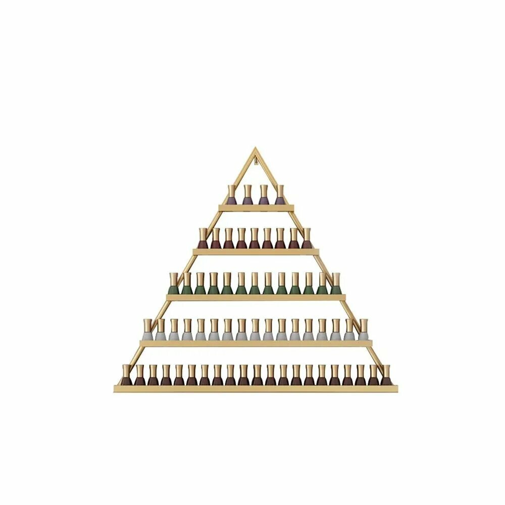 Полочка для лака для ногтей, Настенная Стеллаж для хранения, 5-слойная, треугольник-DUZILI