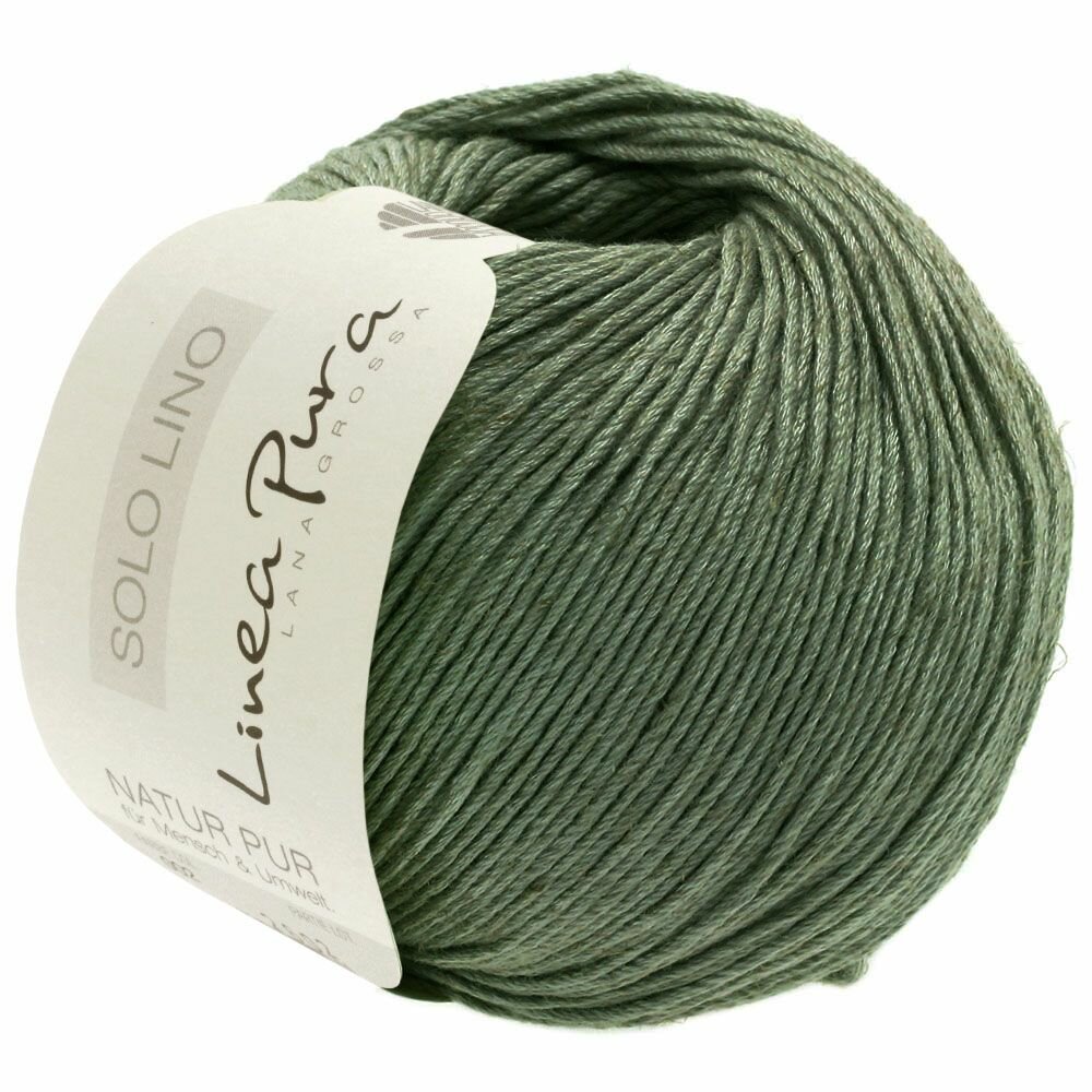 Пряжа для вязания Lana Grossa Solo Lino (20 Resedagr n) 1 моток 50 г/120 м