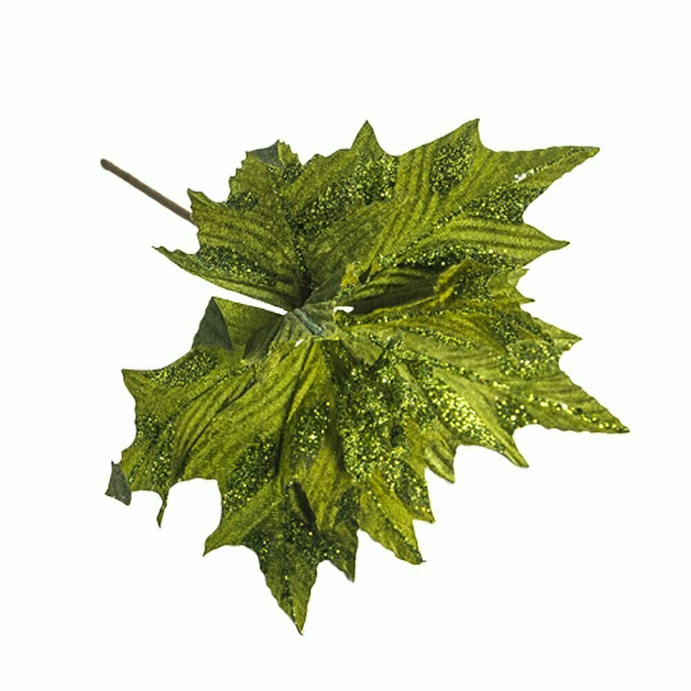 Украшение Рождественской елки Имитацией ткани из листьев и искусственного цветка