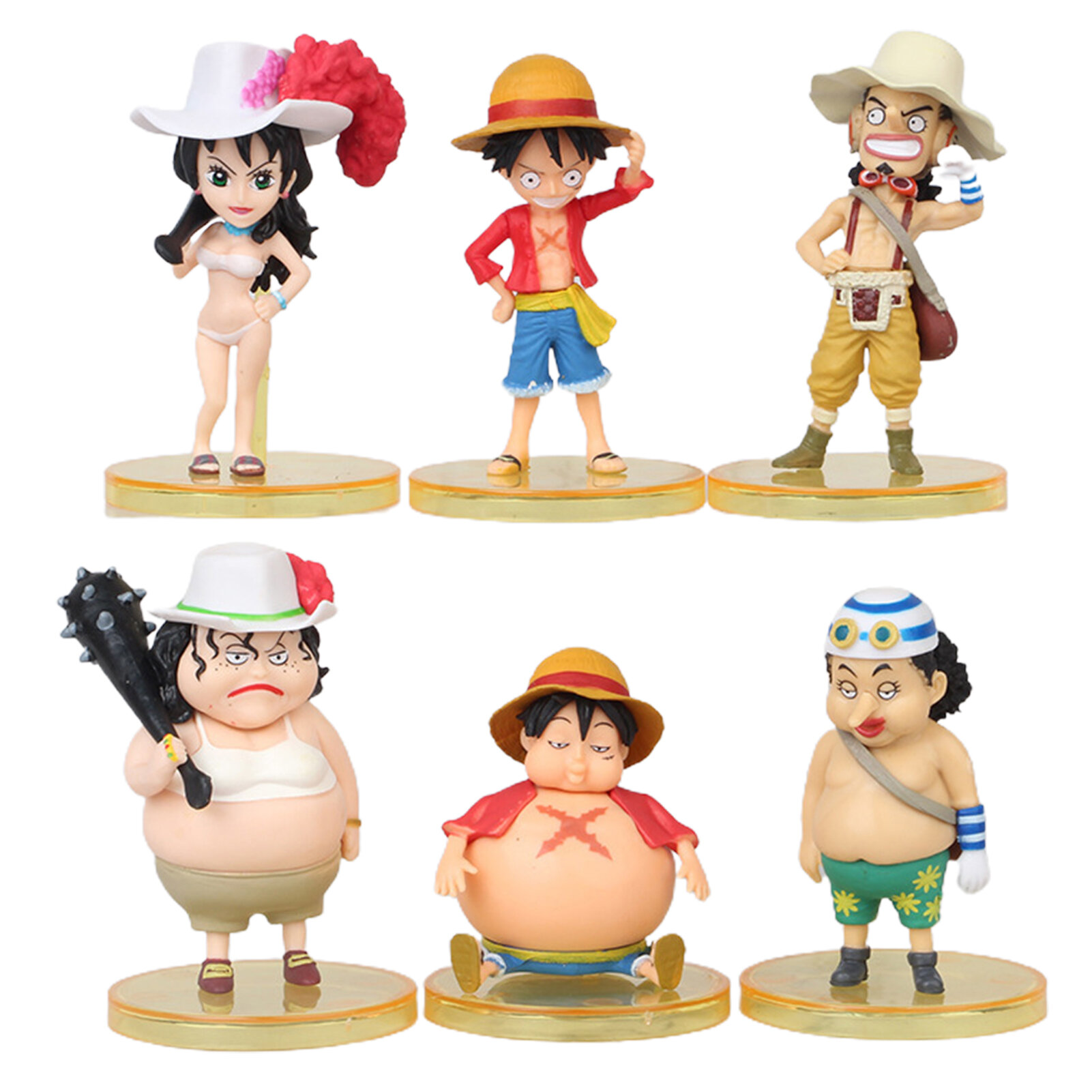 6 шт. аниме мультфильм One Piece толстый тонкий модель фигурка игрушки украшения домашний декор
