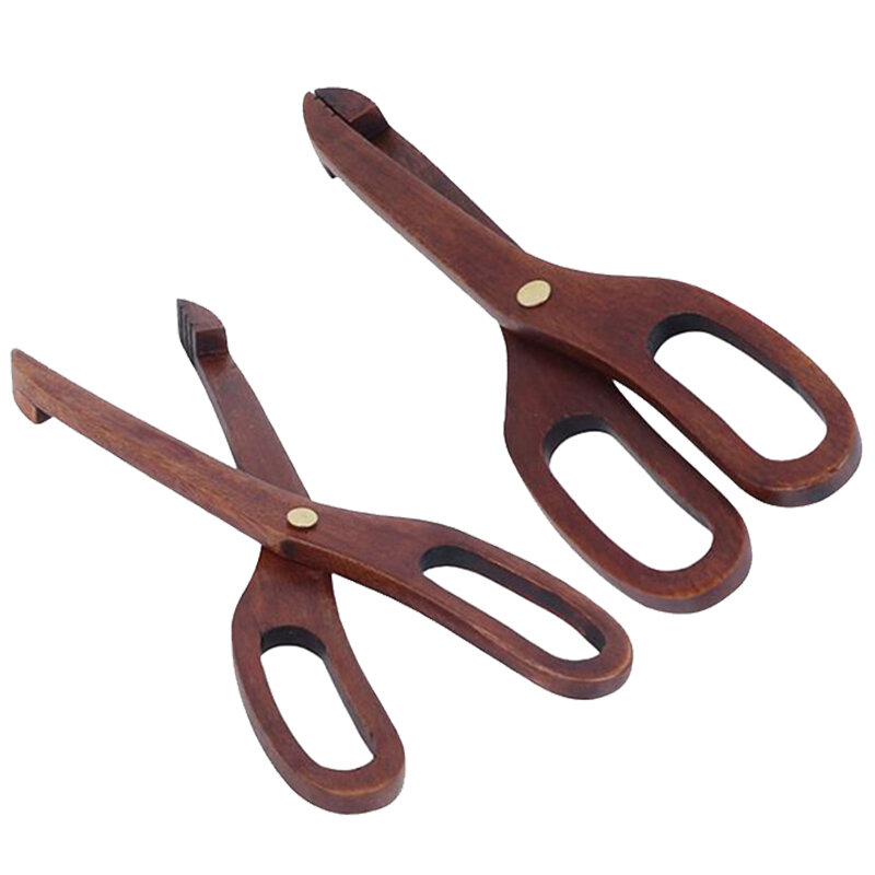 2 шт. в упаковке деревянные кухонные щипцы щипцы для салата пищевой зажим креативные ножницы типа торта деревянные столовые приборы щипцы для хлеба