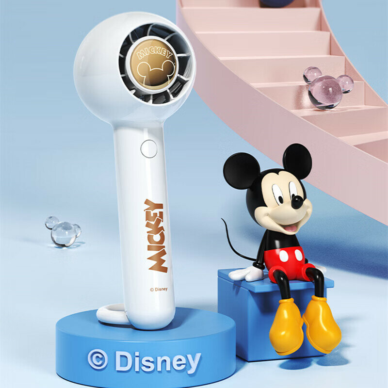 Disney Mini Fan, Powerful Quiet Cooling, Handheld Compact Portable USB Rechargeable Fan, for Office Desk Student Dorm, Long Battery Life, BP533 Mickey White