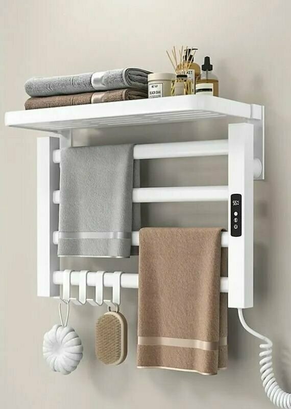 Электрическая вешалка для полотенец, интеллектуальное отопление, материал из алюминиевого сплава, 550мм * 350ммформа Лесенка