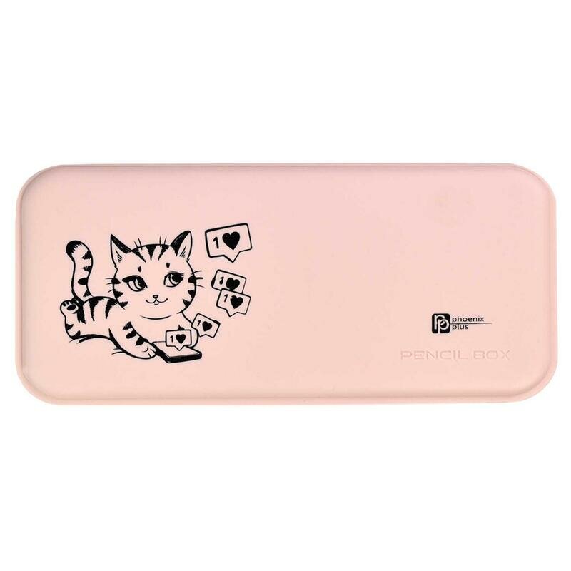 Пенал школьный КОТ С книжкой 20,4х9х2,8см, полипропилен, замок-защелка/61988