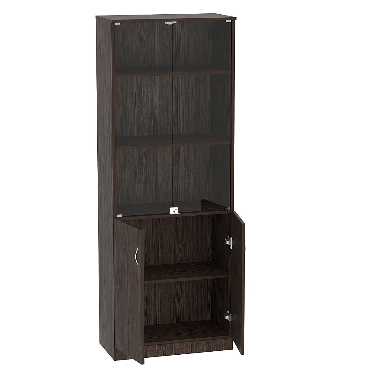 Шкаф офисный со стеклом ШВ-53, Дуб Венге