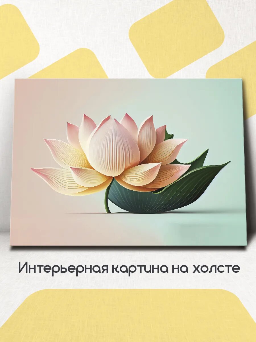 Картина на стену интерьерная Лотос кувшинка цветы 40x30 см