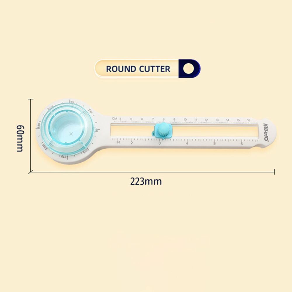Круговой резак KW-triO для крафт-бумаги, ручной круглый резак диаметром 8-32 см, канцелярский триммер с прочной ручкой и регулируемым дизайном, инструмент для скрапбукинга, принадлежности для бумажных