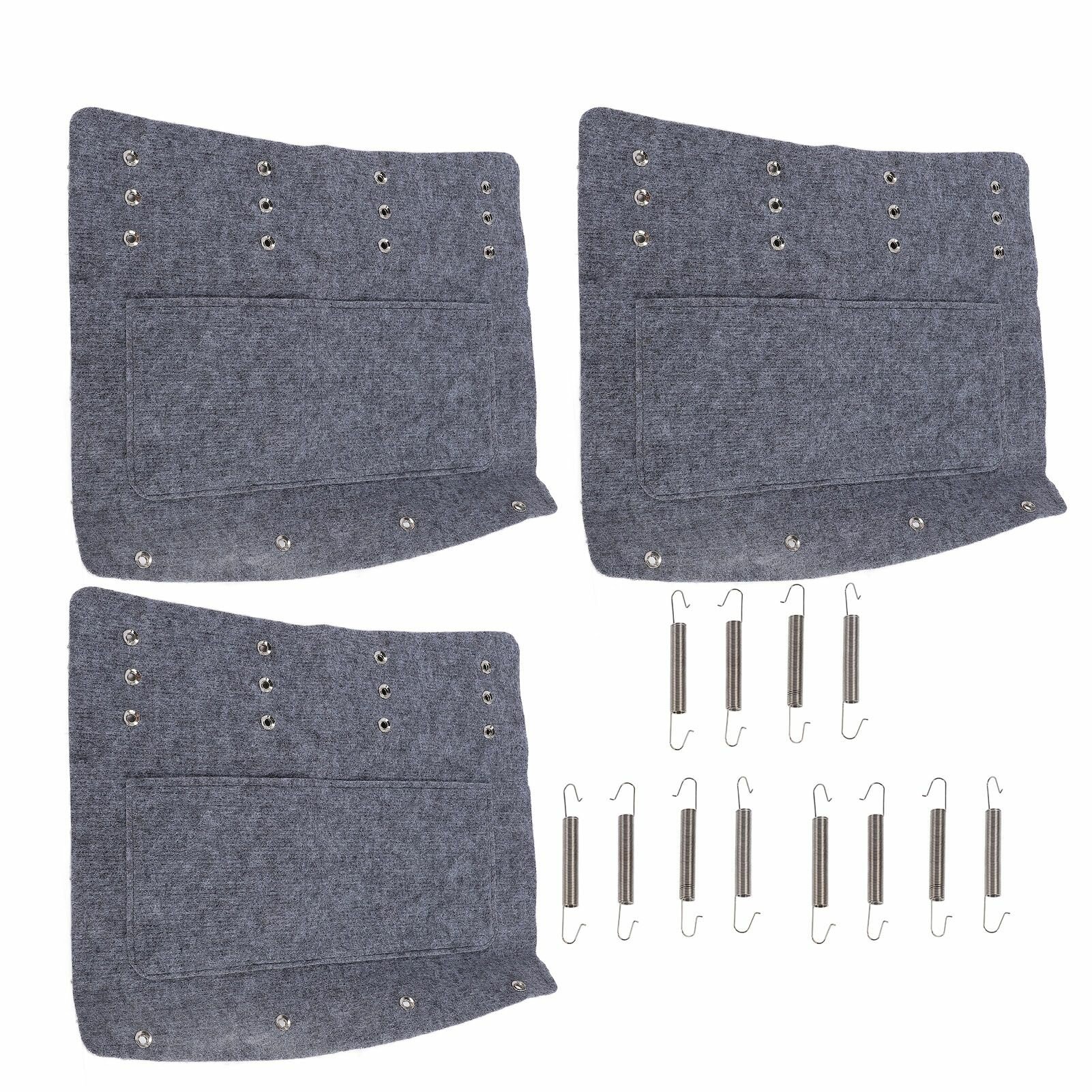 Комплект из 3 шт. ковриков для ступеней автоприцепов 22 х 20 дюймов, износостойкие ковры для радиусных ступеней глубиной 8-11 дюймов, серый