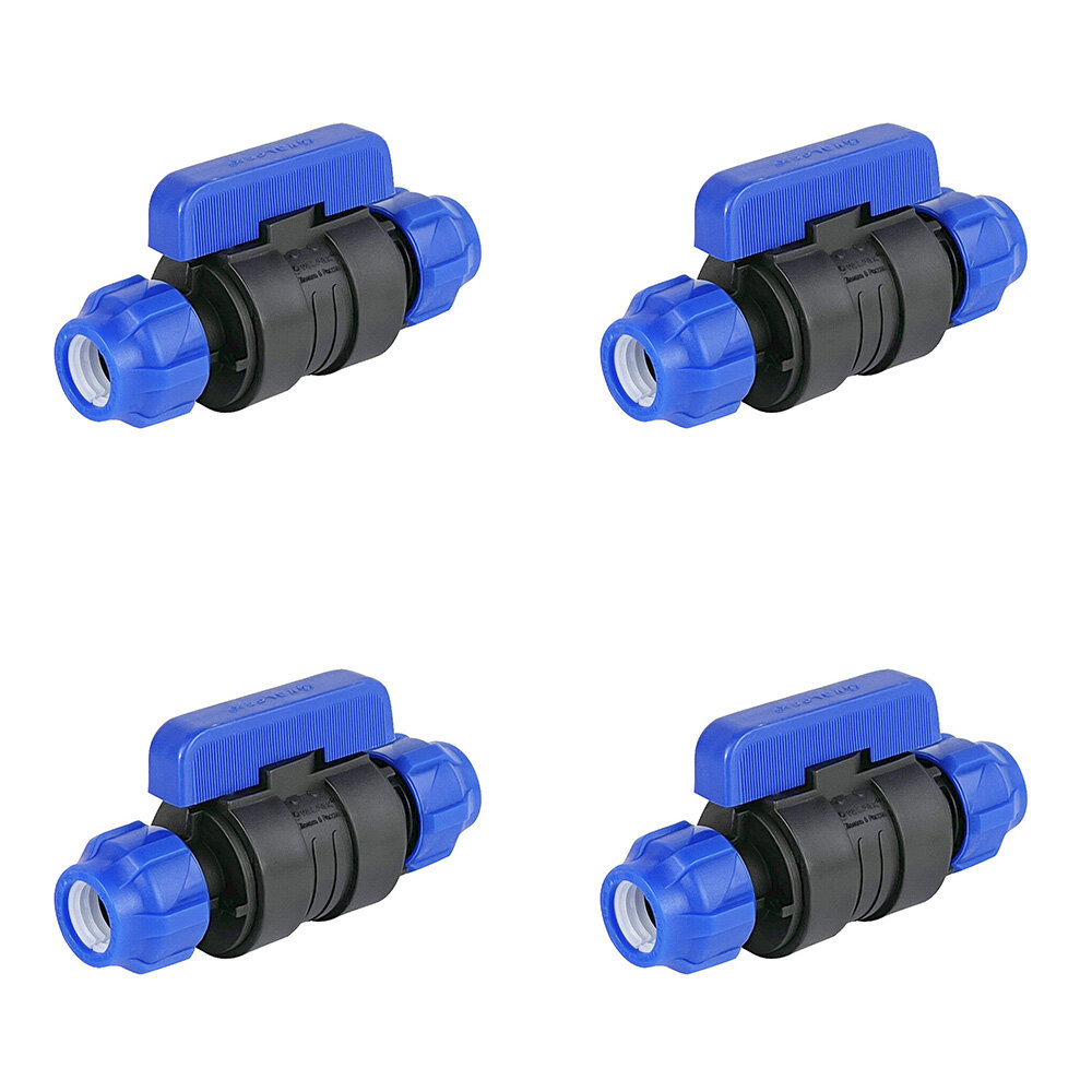 Кран шаровой ПНД компрессионный 20х20 мм (4 шт.)