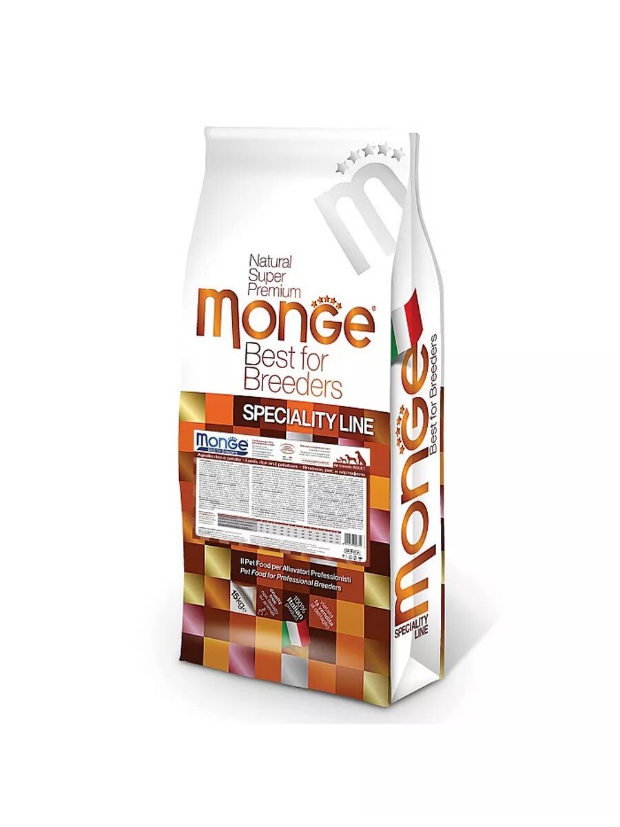 Monge Dog PFB Specialty Monoprotein All Breeds сухой корм из мяса ягнёнка с рисом и картофелем для взрослых собак 15 кг.