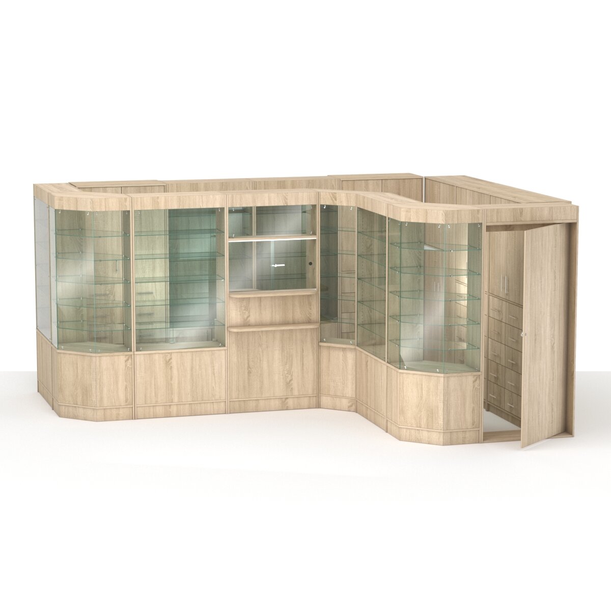 Комплект мебели для Аптек №3, Дуб Сонома. Производитель товара - компания Westcom.