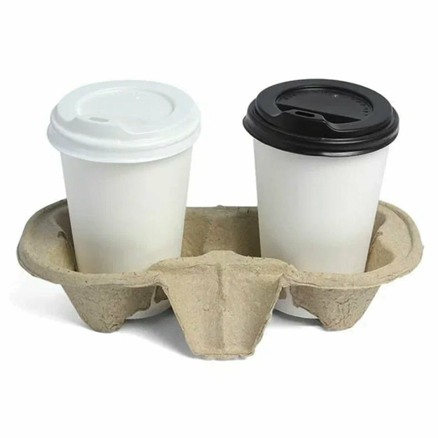 Упаковка 10 шт. Держатель для двух стаканов, комплект 50 шт, 211х112х46 мм, картон, 609676